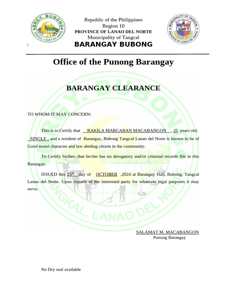 BRGY CLEARANCE | PDF