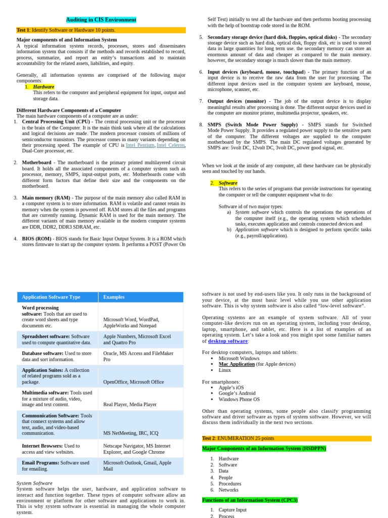 Auditing-in-CIS-Environment-1-1 | PDF | Computer Data Storage | Central Processing Unit