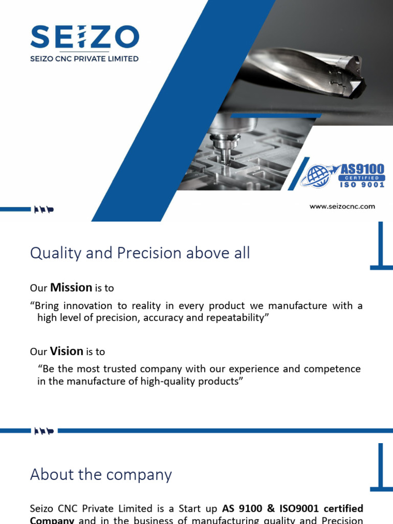 Seizo CNC Private Limited Overview | PDF | Industrial Processes ...