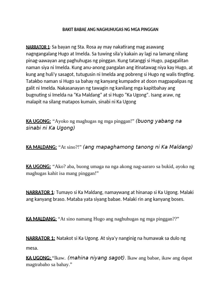 Bakit Babae Ang Naghuhugas NG Mga Pinggan | PDF