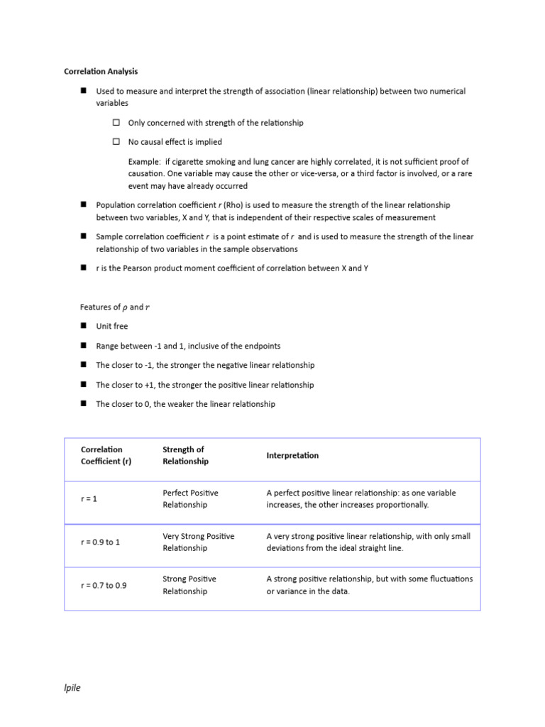 Correlation and Regression Handout 1 | PDF | Multivariate Statistics | Statistical Analysis