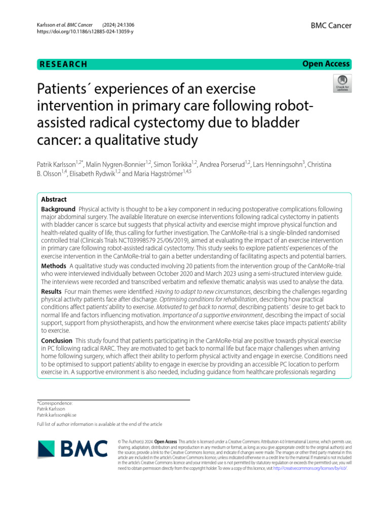 Patients Experiences of An Exercise Intervention in Primary Care ...