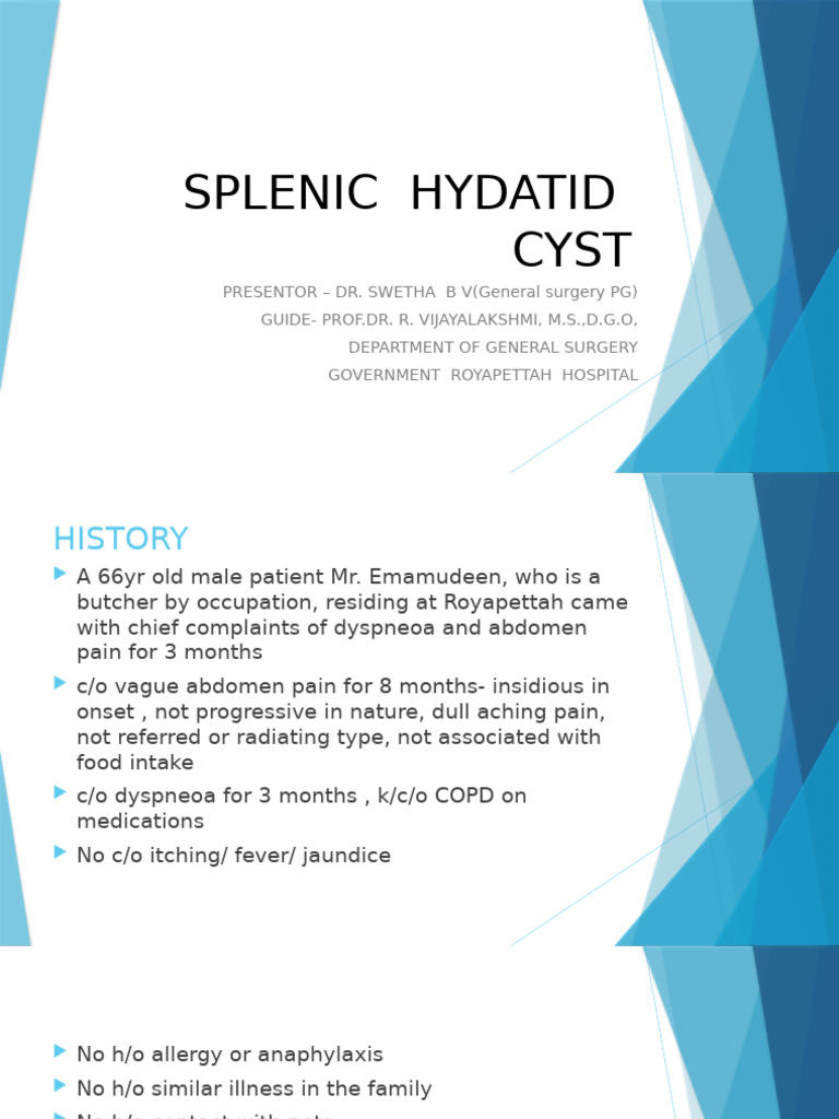 Splenic Hydatid Cyst | PDF | Spleen | Diseases And Disorders