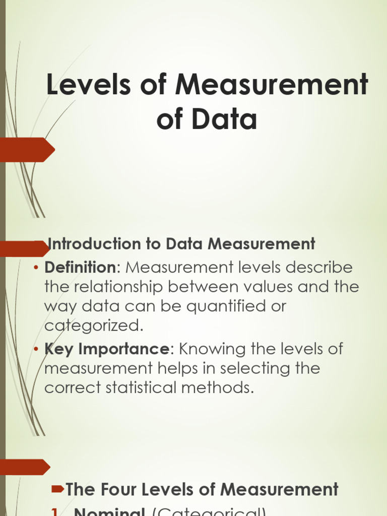 Levels of Measurement of Data | PDF