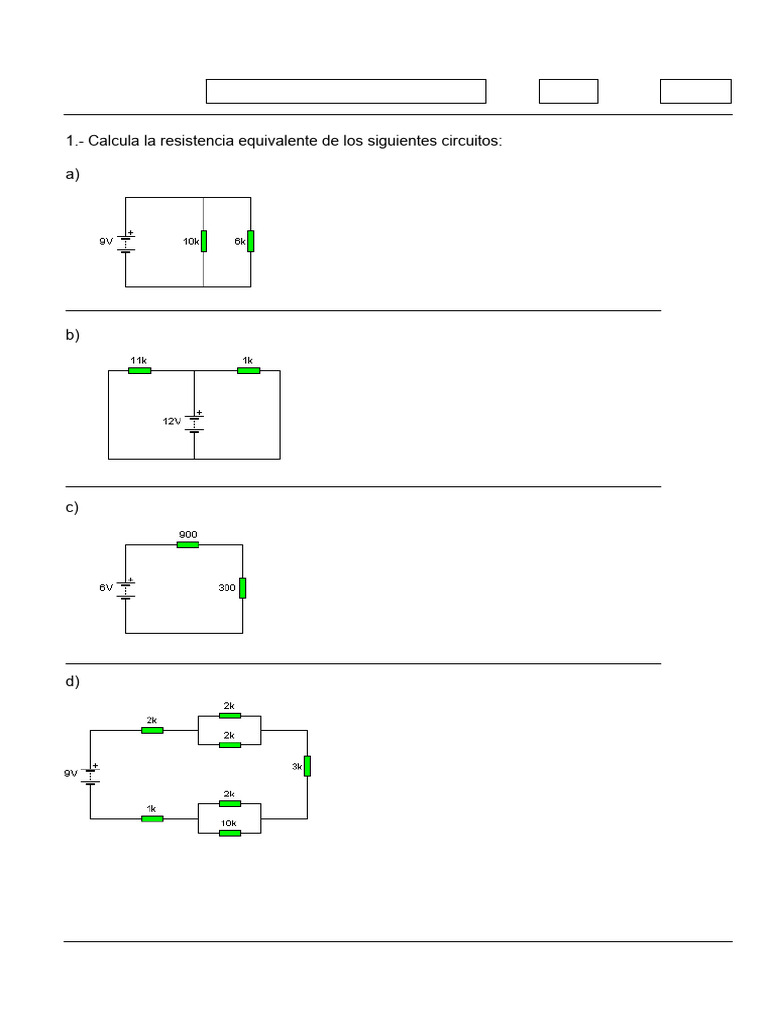 Ejercicios circuitos | PDF