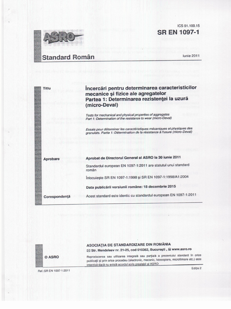 SR en 1097-1-2011 | PDF