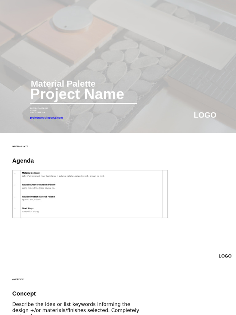 Material Palette Overview for Design Project | PDF | Building Engineering