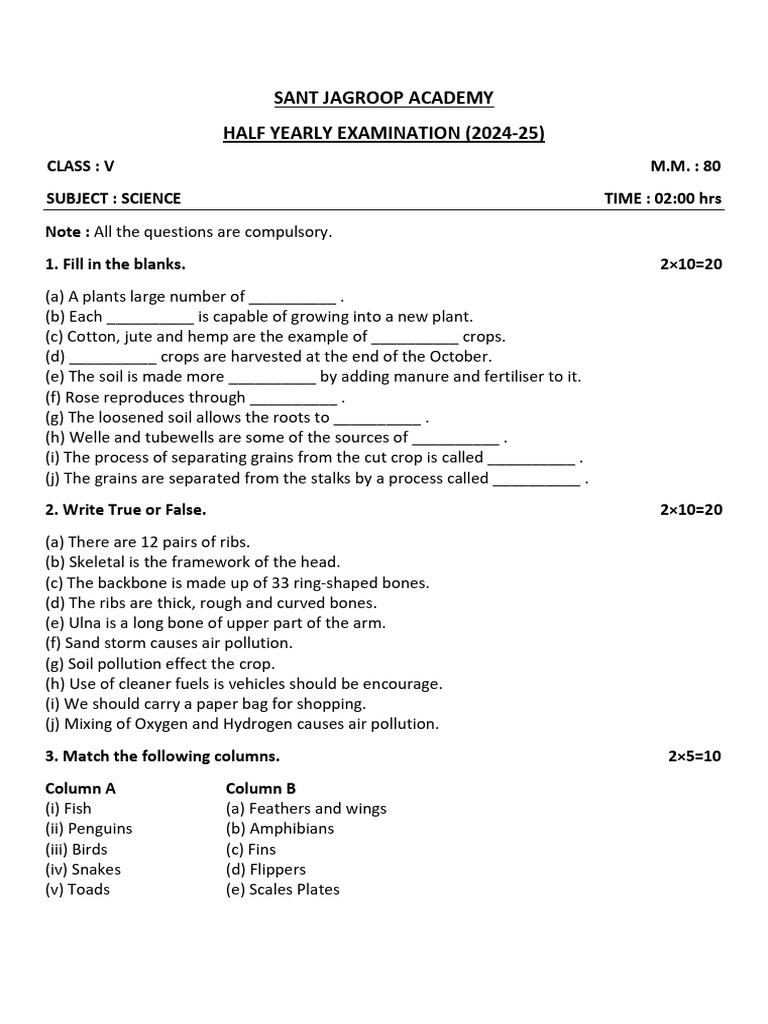 HYE Class-5 (Science) | PDF