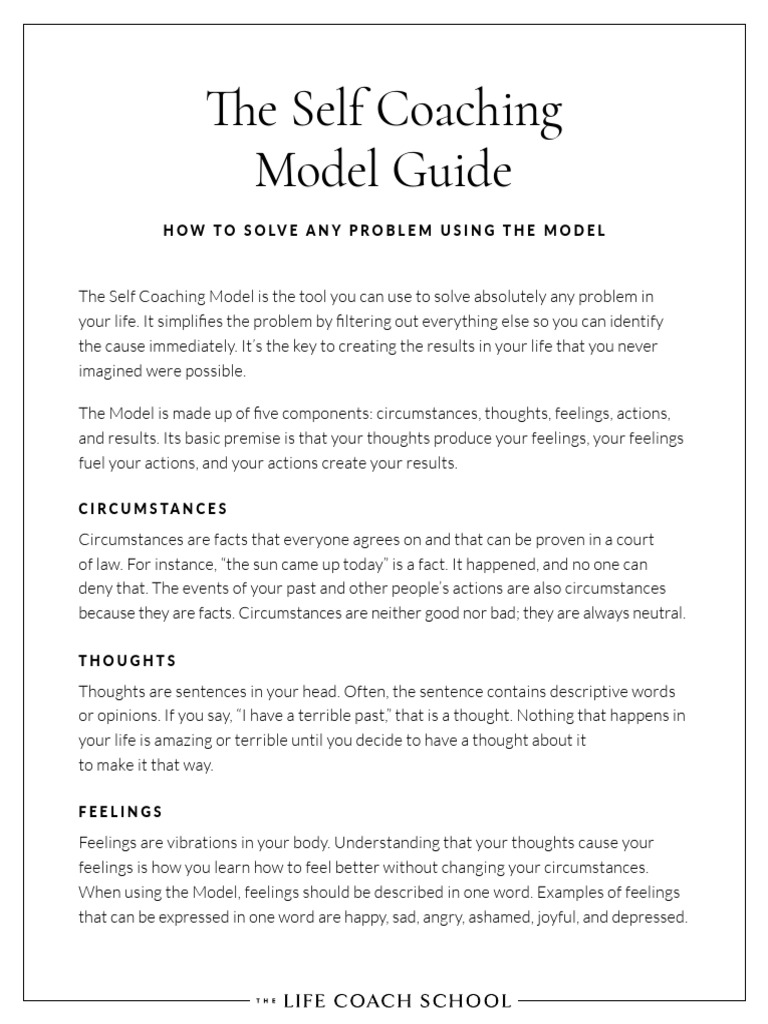 Self Coaching Model Guide | PDF | Feeling | Thought
