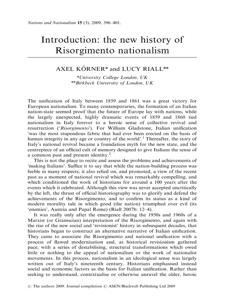 Lucy Riall Etc Risorgimento | PDF | Nationalism | Italy