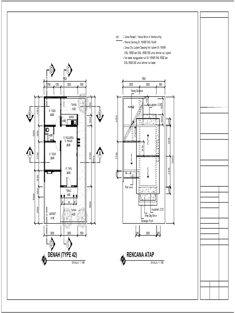 Denah - Ren Atap | PDF
