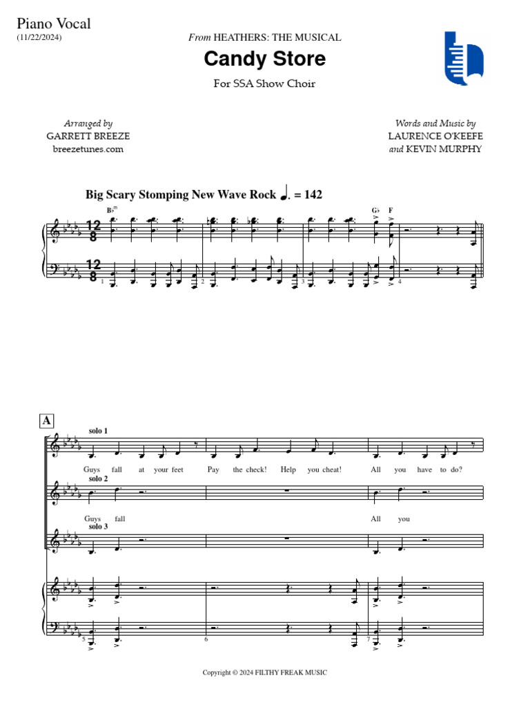 Heathers: Candy Store Sheet Music | PDF