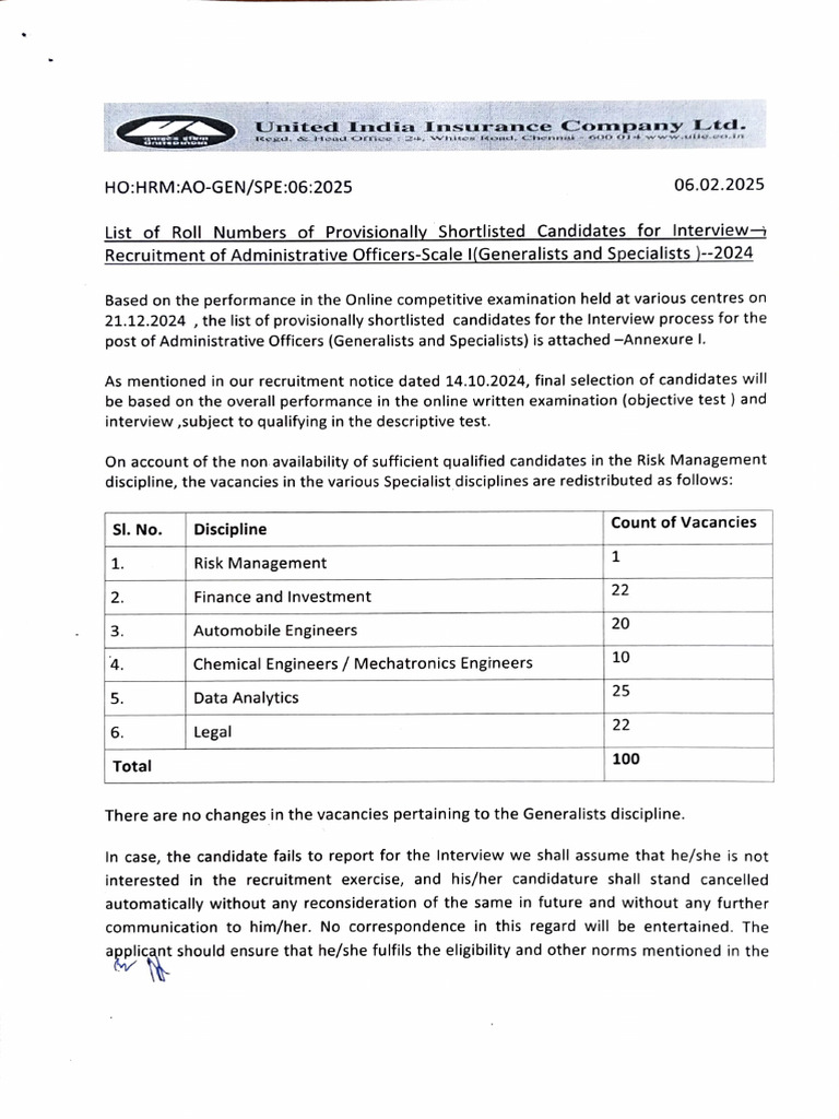 Provisionally Shortlisted Candidates For Interview | PDF | Recruitment