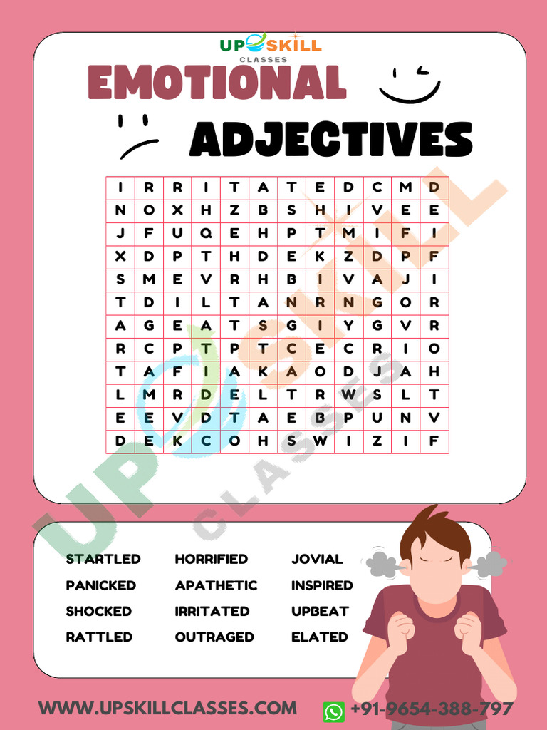 Emotional Adjectives Word Search_UPSC | PDF