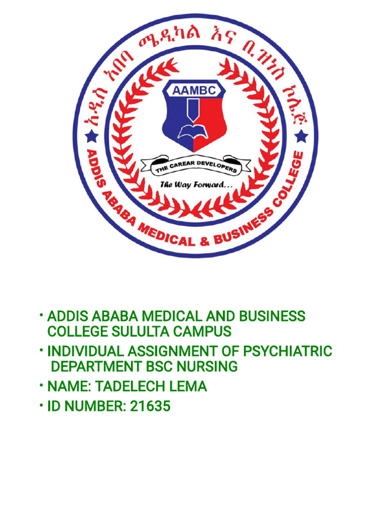 Tadelech | PDF | Psychosis | Mental Disorder