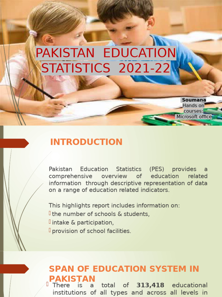 Pakistan Education Statistics 2021-22 | PDF | Social Policy