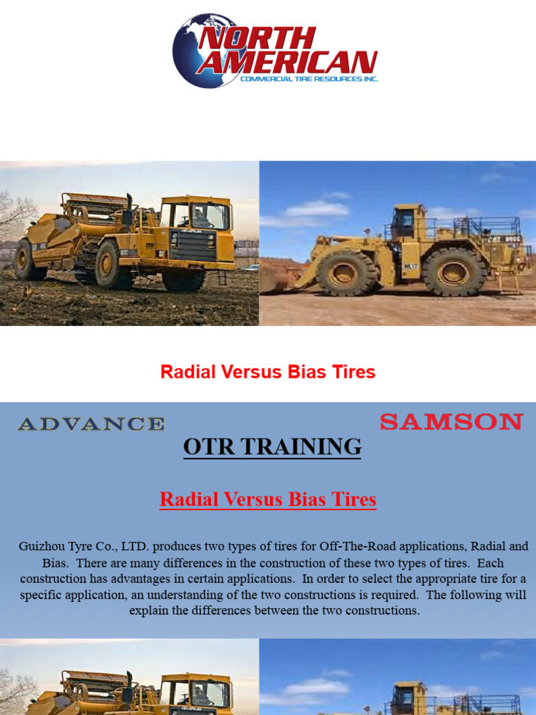 NACOM OTR TRAINING OTR Radial Vs OTR Bias Presentation | PDF | Tire ...