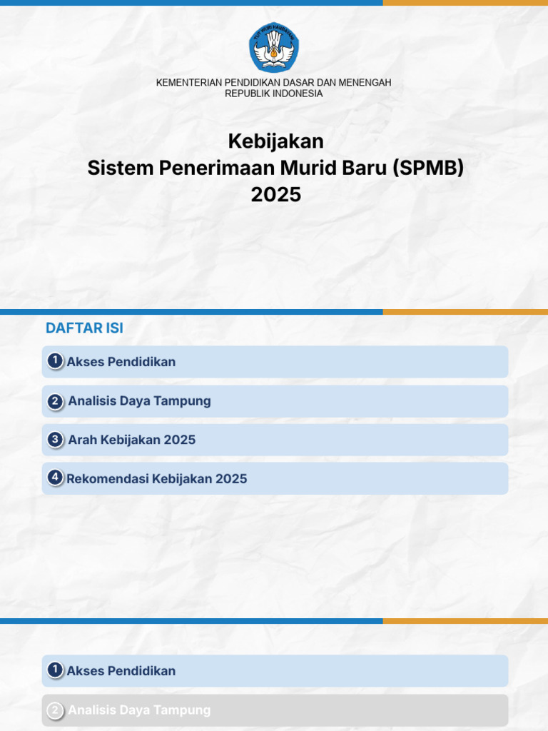 Bahan Paparan Kebijakan PPDB (SPMB) 2025 - 14 Januari 2025 | PDF
