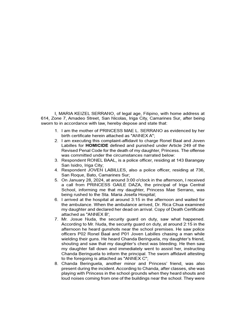 Sample Complaint Affidavit | PDF | Affidavit | Legal Procedure Sample Complaint Affidavit | PDF | Affidavit | Legal Procedure
