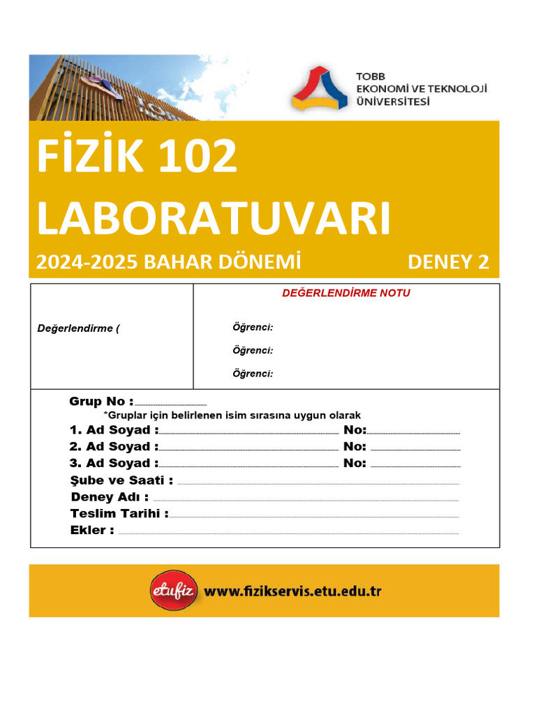 FİZ102L Deney2 Rapor | PDF