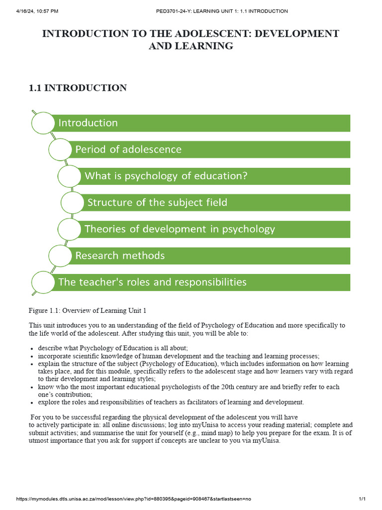 Ped3701-24-Y - Learning Unit 1 - 7 | PDF | Learning | Educational ...