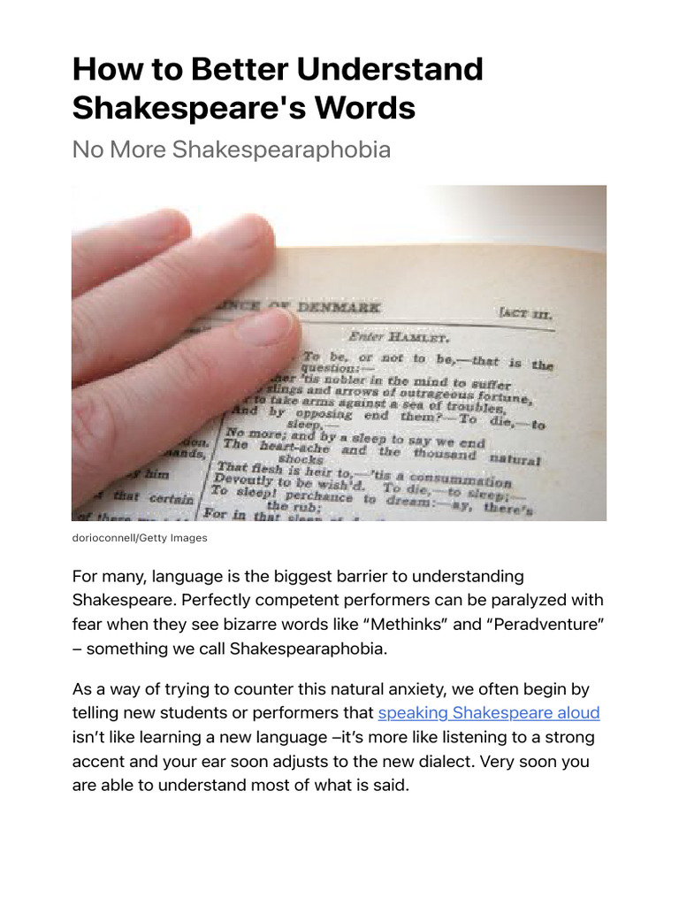 How to Understand Shakespeare's Words | PDF | Thou | Linguistics