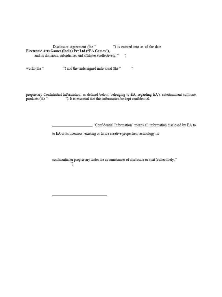 Visitor NDA With Minor Acknowledgement (India) - Encrypted | PDF ...