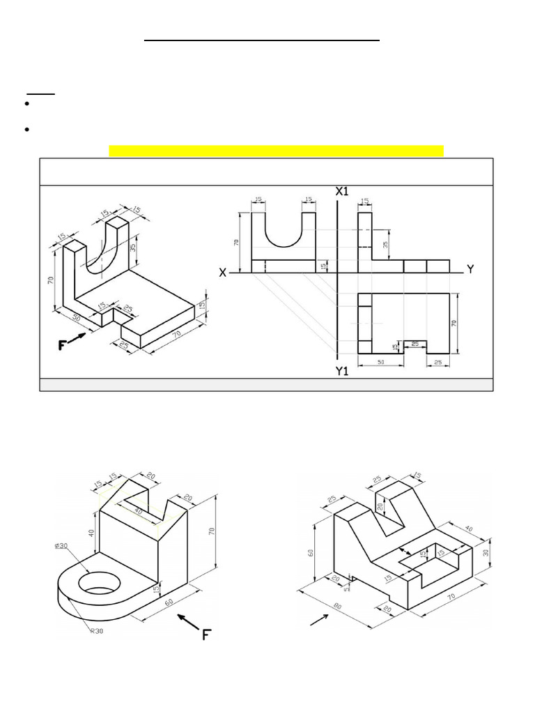 Orthographic Projections in Engineering Drawing | PDF
