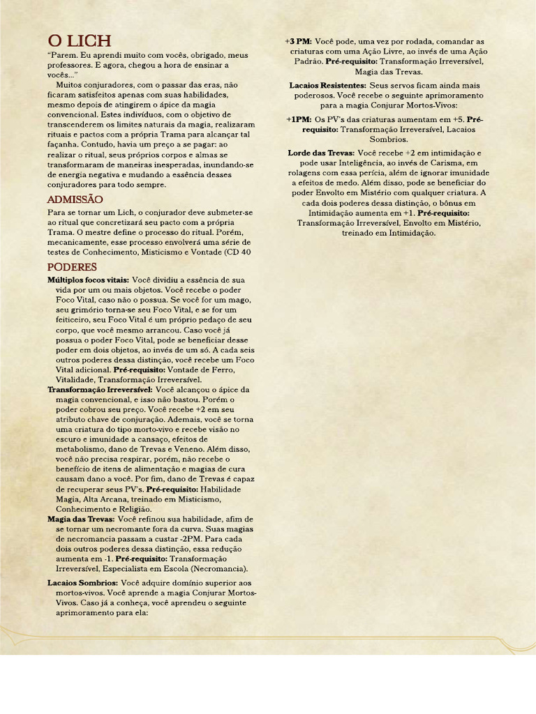 O Lich | PDF