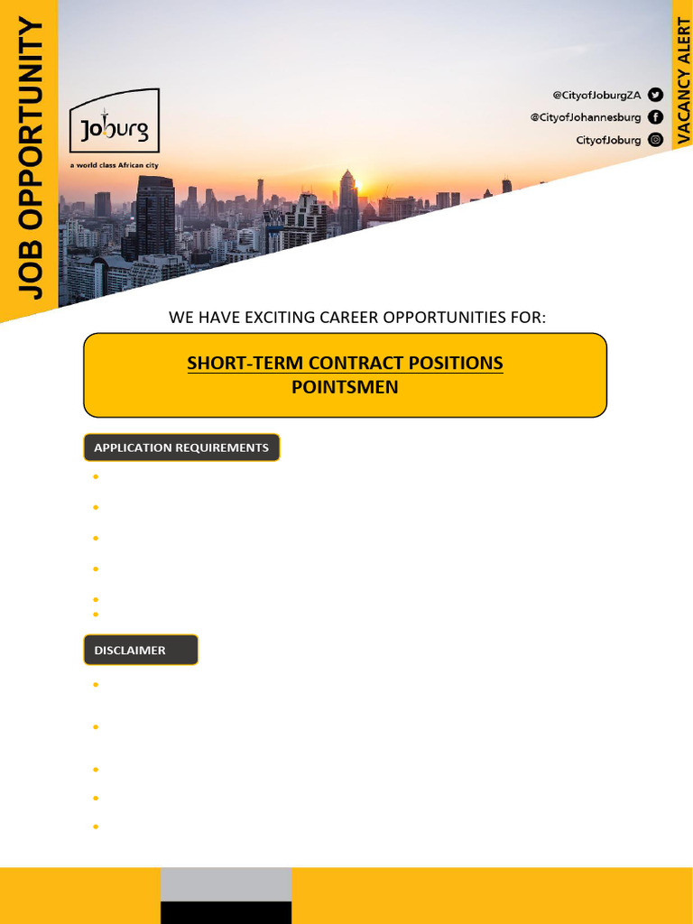 Job Openings for Pointsmen | PDF | Employment | Business