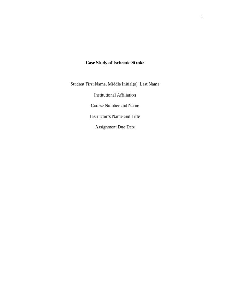 Ischemic Stroke Case Study Analysis Pdf Stroke Thrombus