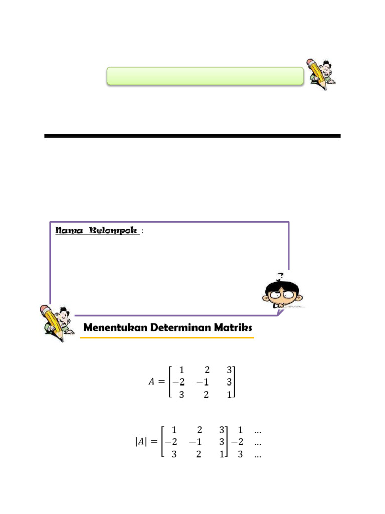 LKPD Determinan Dan Invers Matriks Ordo 3x3 | PDF