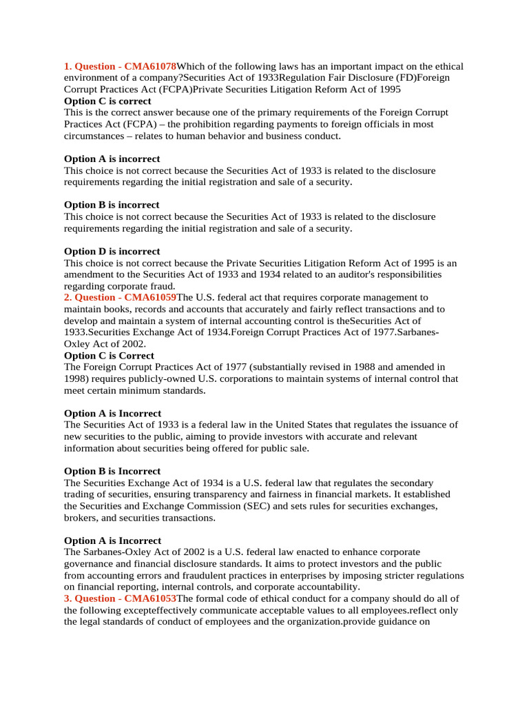 HOCKS CMA part-2 Section-F (3) | PDF | Internal Control | Risk