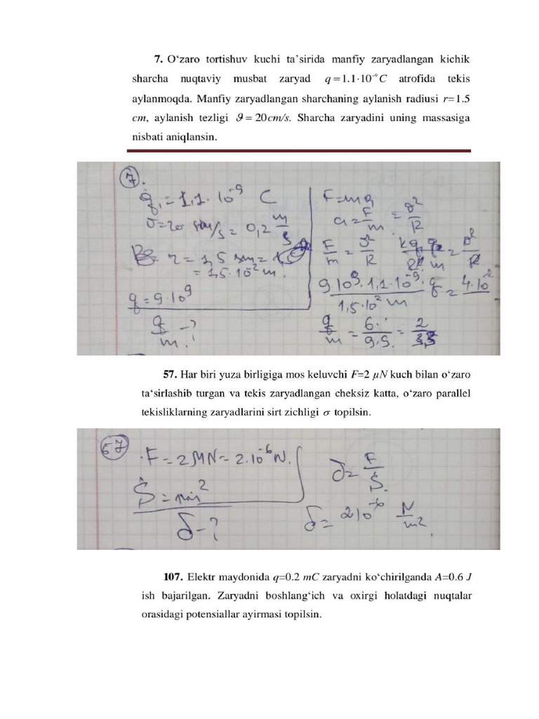 Fizika1 Amaliy - Docx 16122021 | PDF