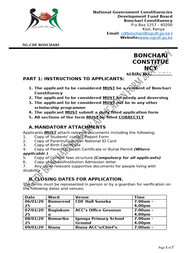 Bursary Form For Secondary Schools - 2024-2025 - 2 | PDF
