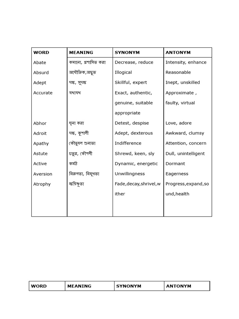 Synonyms&Antonyms Basic | PDF