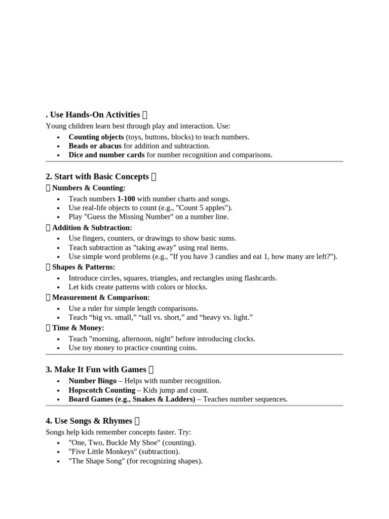 Teaching A Grade One Maths Guide | PDF