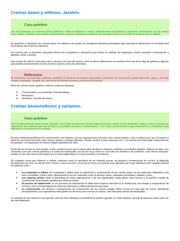 PBPR03 Completa. - Cremas Bases y Rellenos. Jarabes | PDF | Crema | Merengue