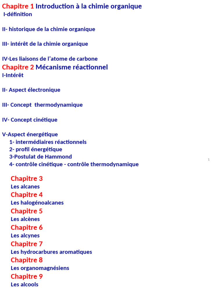 chap 1 et 2 | PDF | Composés organiques | Chimie