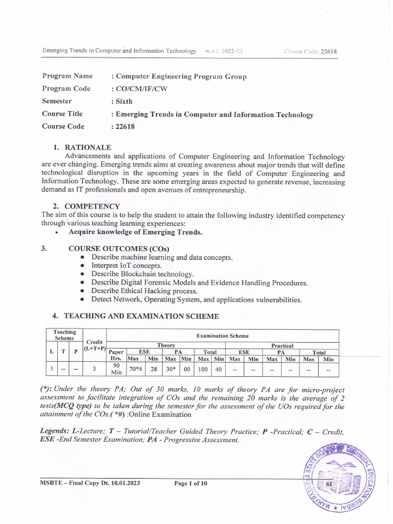 Emerging Trends in Computer and Information Technology 120120231607 | PDF
