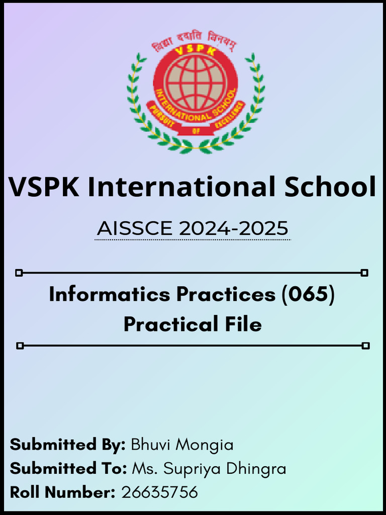 Informatics Practices Practical File 2024 | PDF