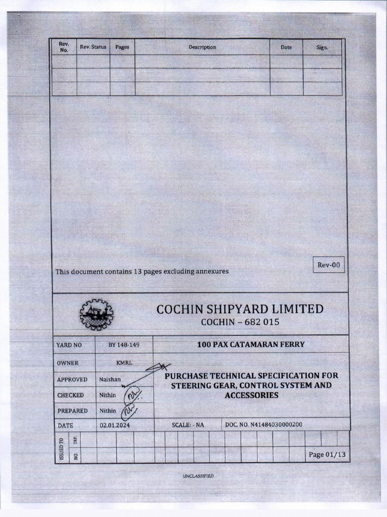 Annexure 1_Purchase Technical Specification | PDF