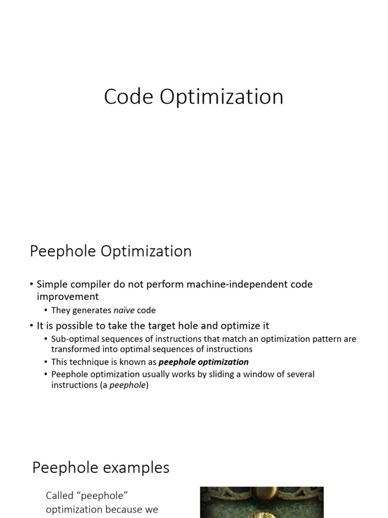 27-Peephole Optimization-08-07-2023 | PDF