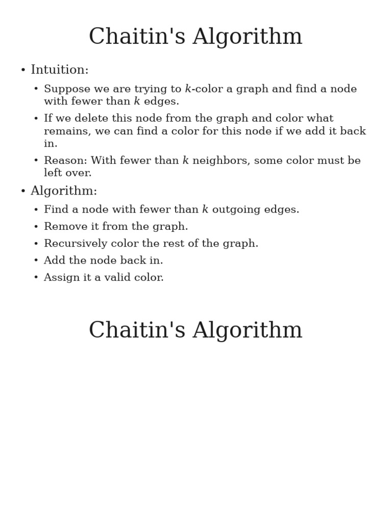 Chaitin's Algorithm for Graph Coloring | PDF | Computational Problems ...