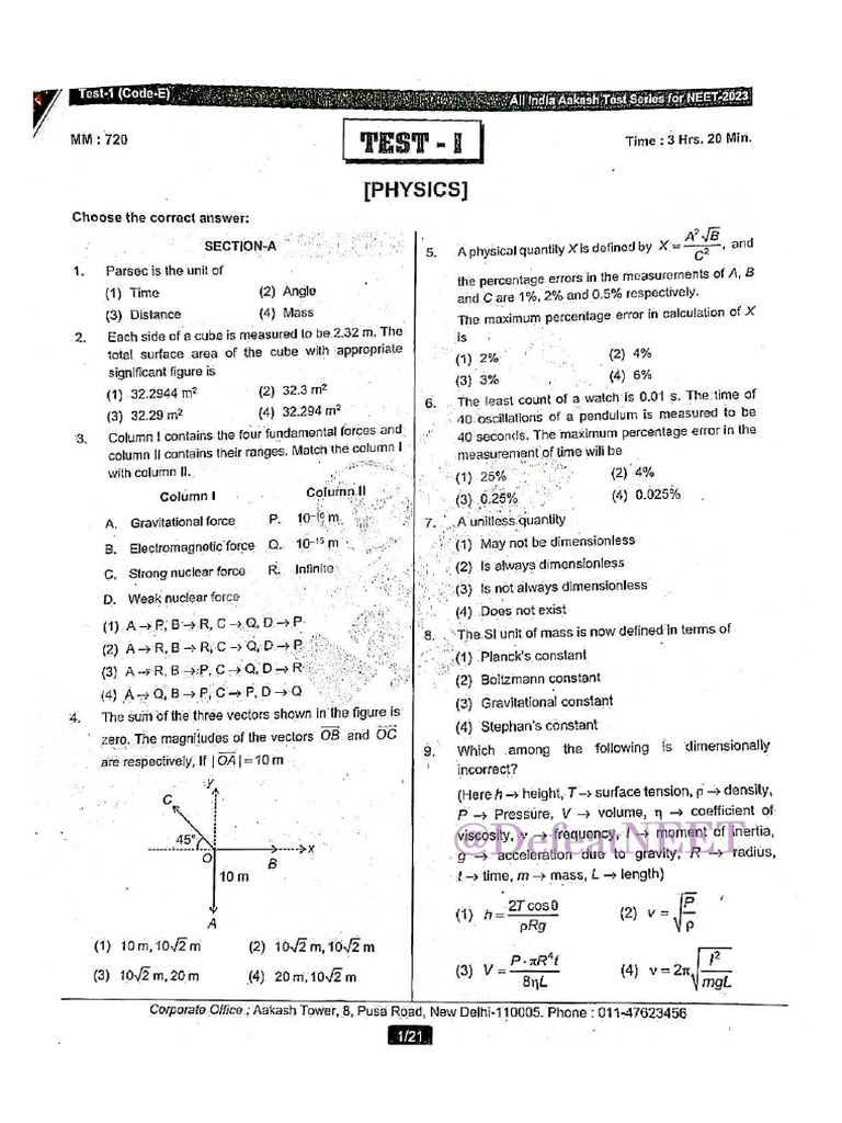 AIATS-01 (RM) @DefeatNEET | PDF