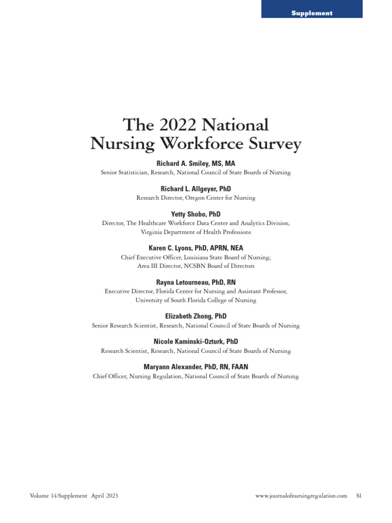 2022 National Nursing Workforce Survey | PDF | Race And Ethnicity In ...