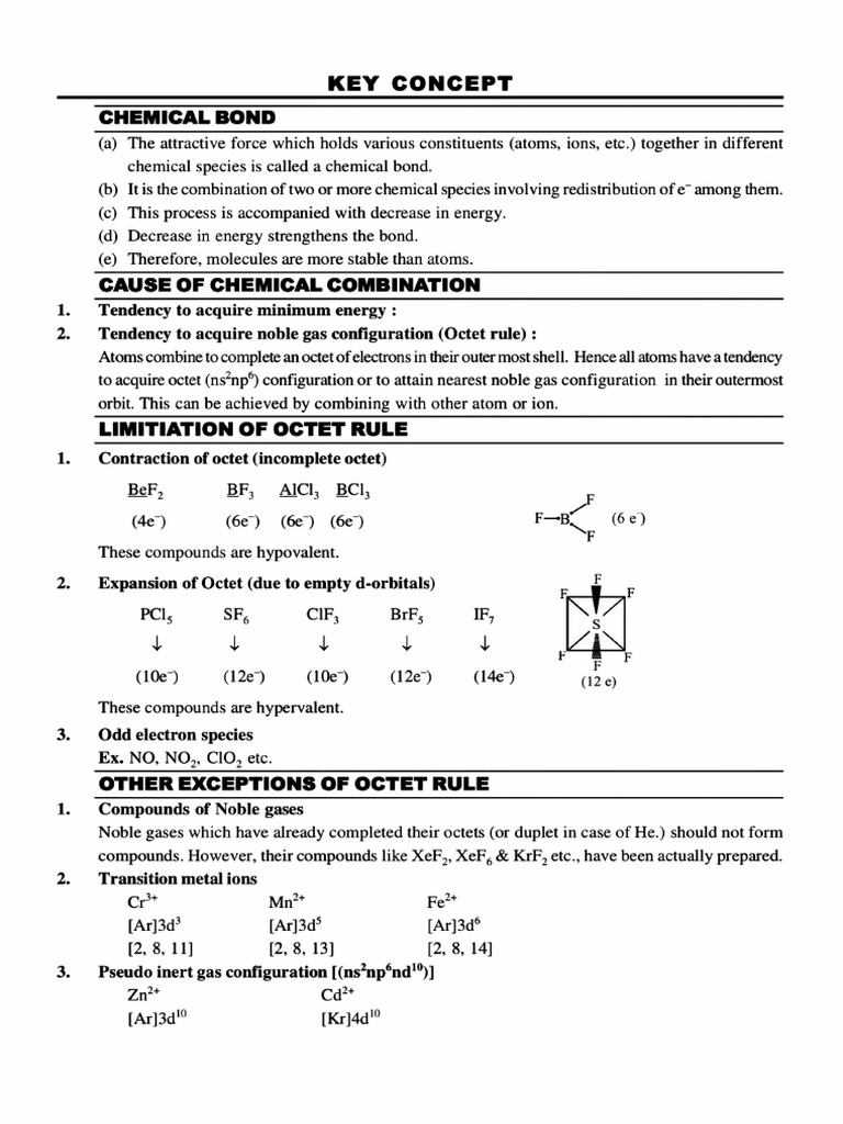Chemical Bond Printed Notes | PDF