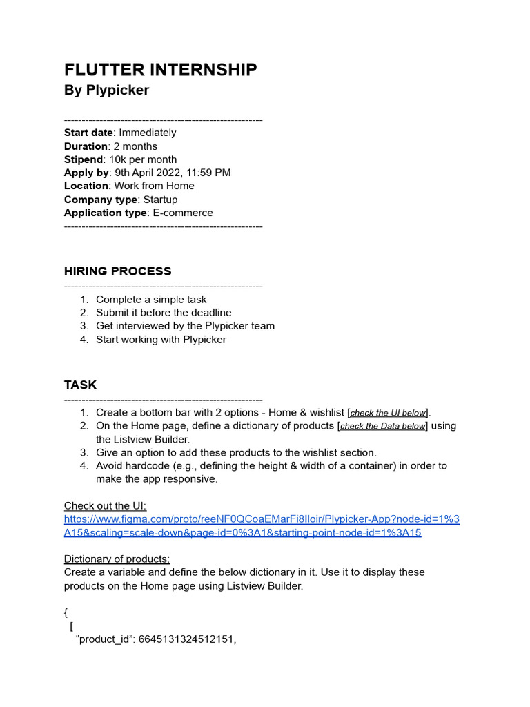 FLUTTER INTERNSHIP | PDF | Software Engineering | Software
