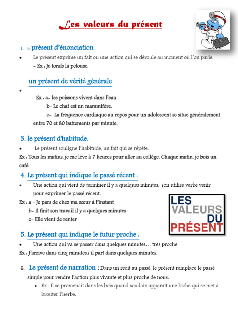 Valeurs du Présent : Exercices et Explications | PDF
