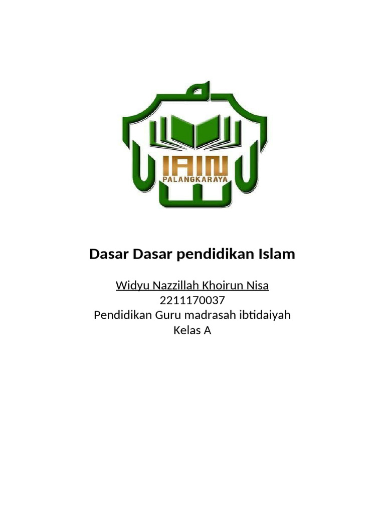 Dasar-Dasar Pendidikan Islam dan Sistemnya | PDF